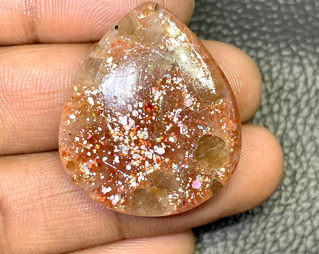 Orange Confetti Sunstone Cabochon,sunstone Gemstone,43 Cts, 28.66 X 33. ...