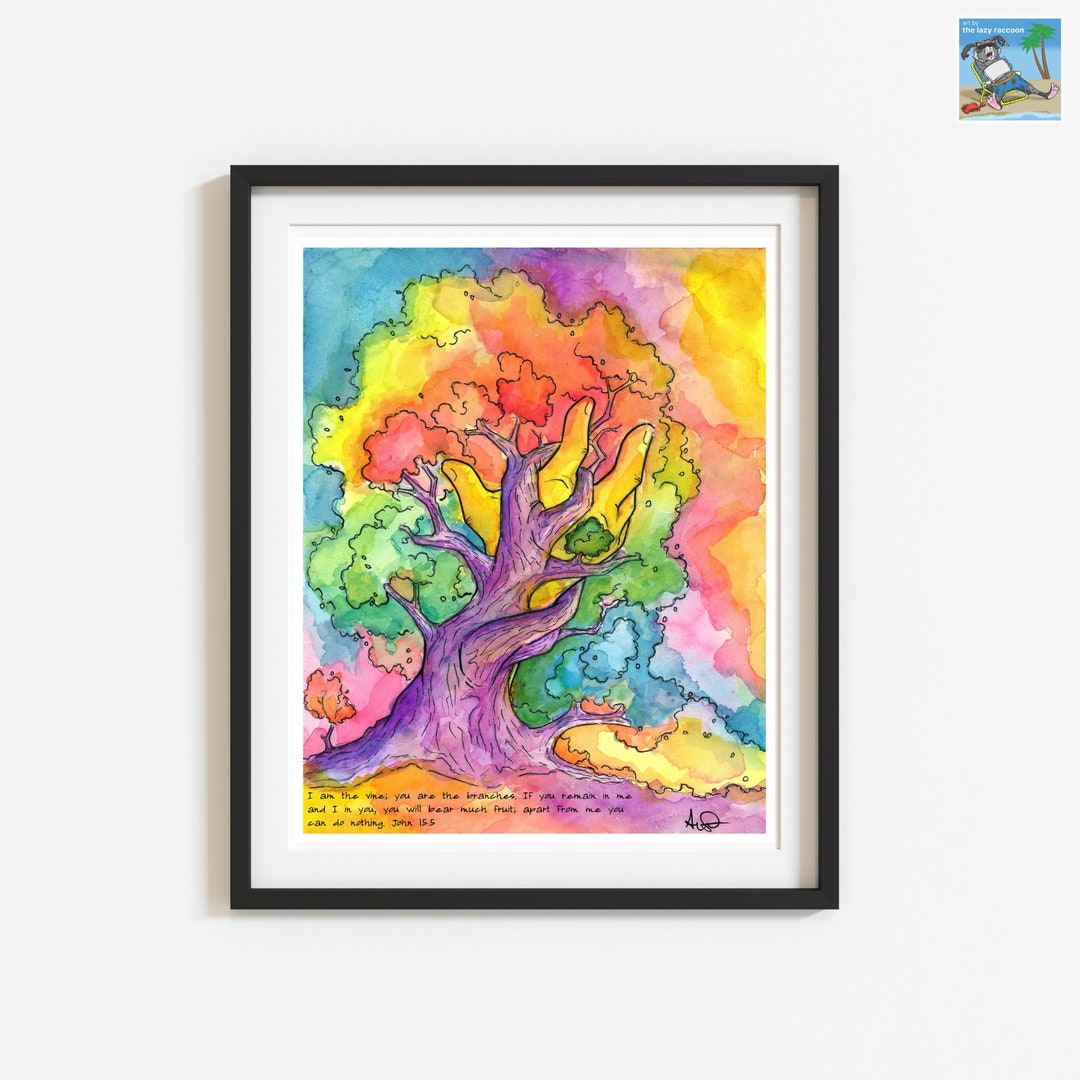 Bible Themed Tree Watercolor Print With Bible Verse From the Book of ...