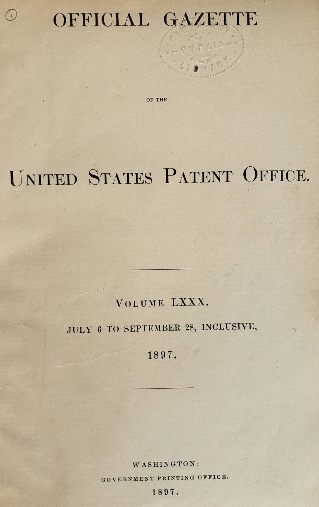 1897 Official Gazette of US Patent Office Bicycles Motors - Etsy