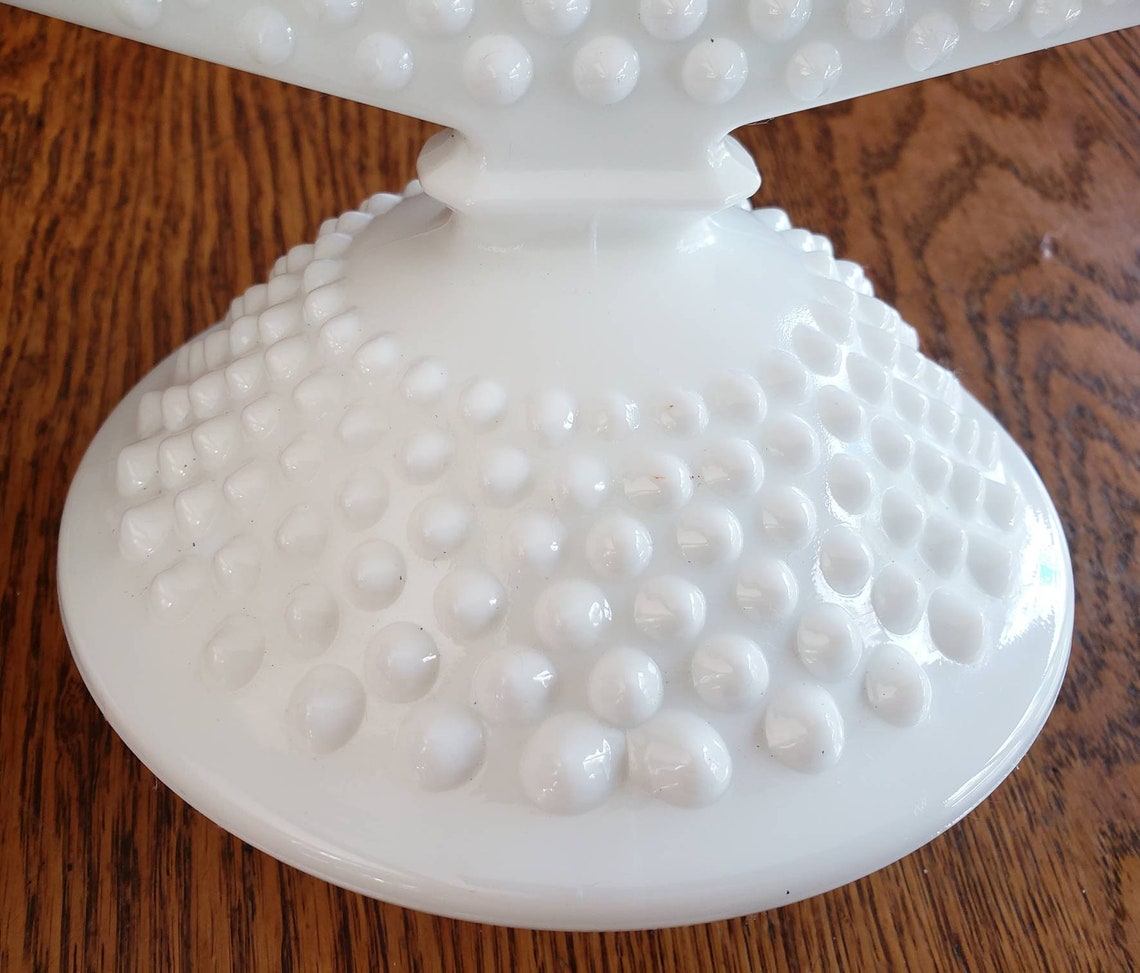 1960's Fenton Milk Glass Hobnail Pair 2 Lite - Etsy