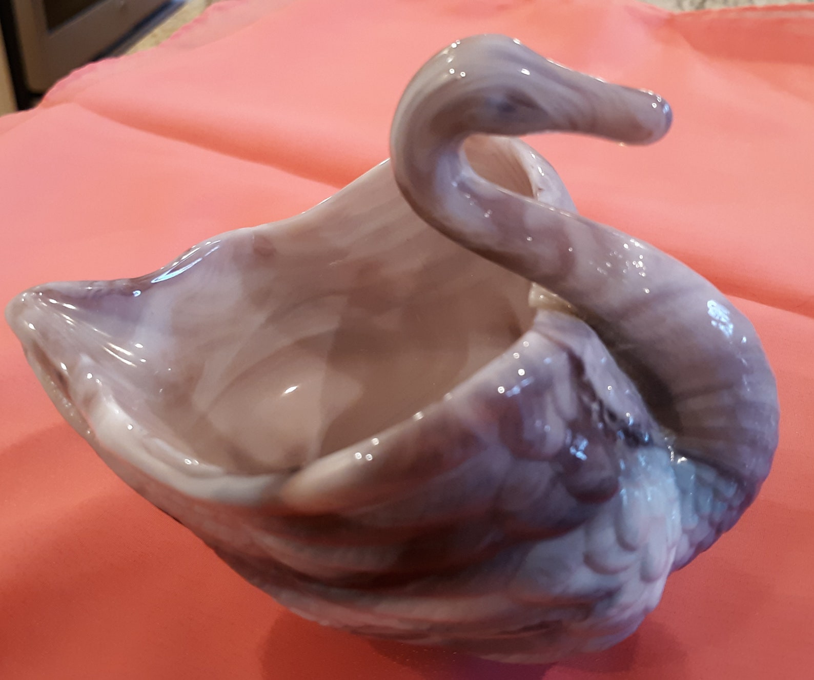 Vintage Imperial Glass Purple Slag Glass Swan End Of Day Etsy