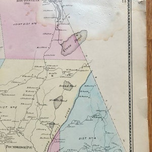 1867, Poundridge, New York, Westchester County, Color, Map, Boutonville ...