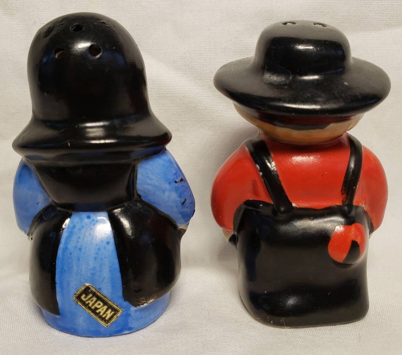 Vintage 1960's Amish Pennsylvania Dutch Couple Salt & - Etsy
