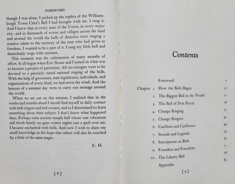 1964 the Little Book of Bells Eric Hatch History Nature - Etsy