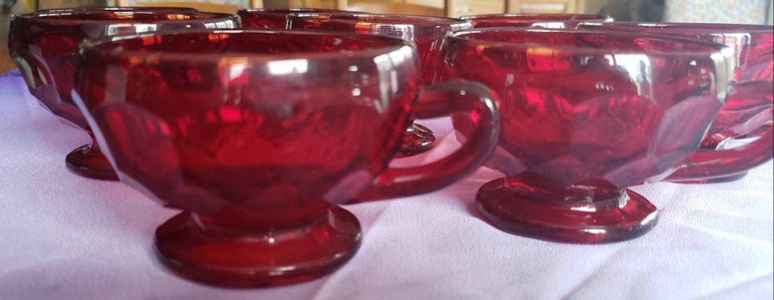 Vintage Fenton Ruby Red Georgian Honeycomb Handled Cup | Etsy