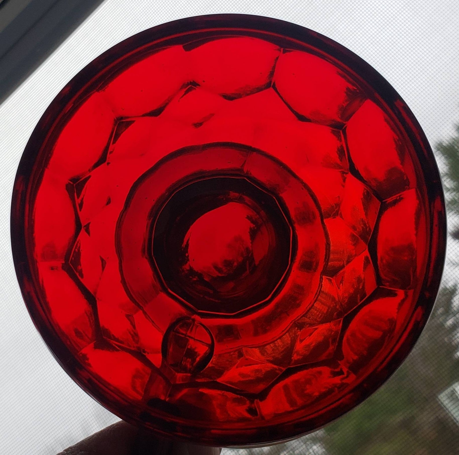 Vintage Fenton Ruby Red Georgian Honeycomb Handled Cup | Etsy