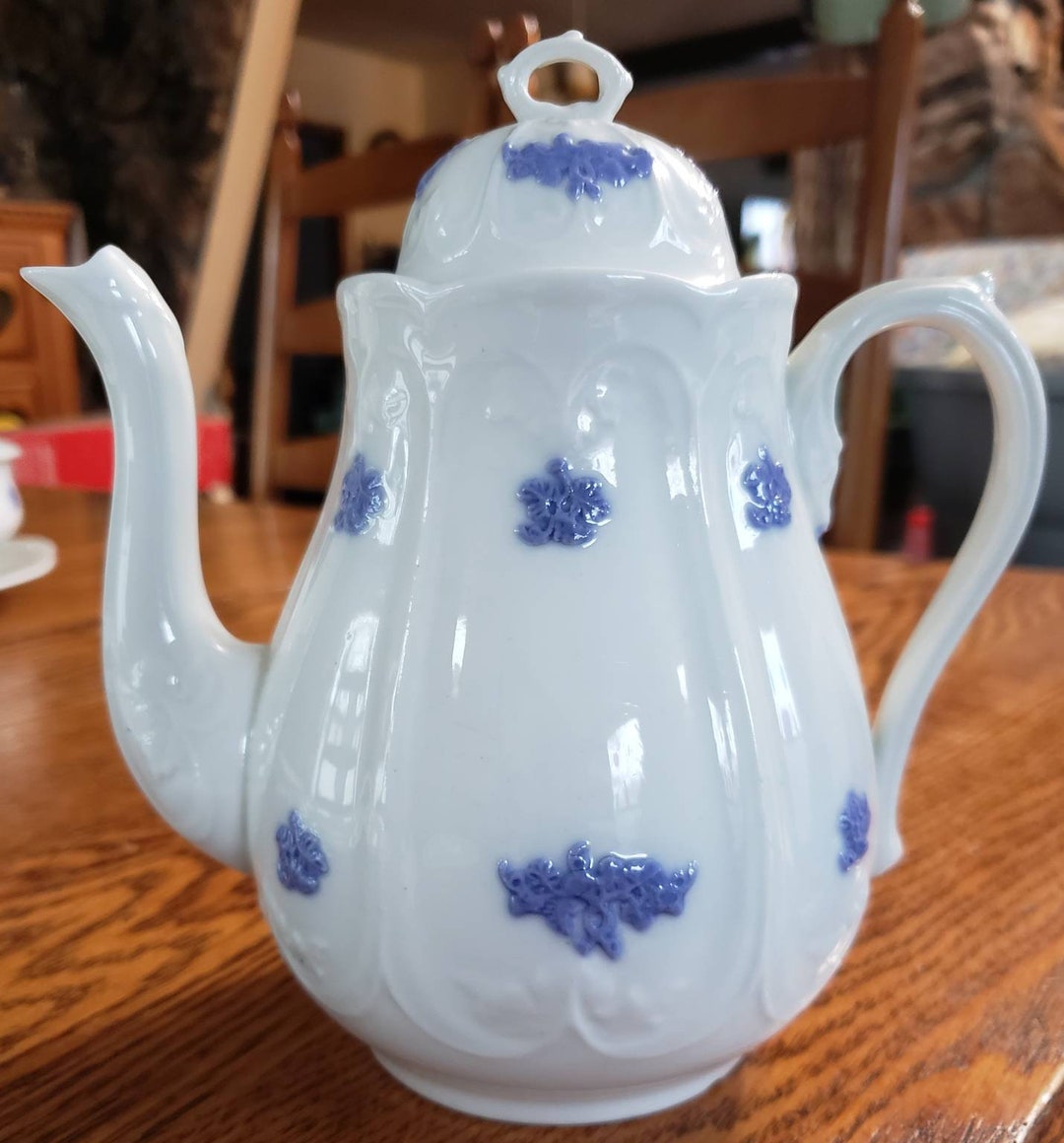 1900's, Vintage, Adderley, Coffee Pot, Chelsea, Blue Grape, Bone China ...