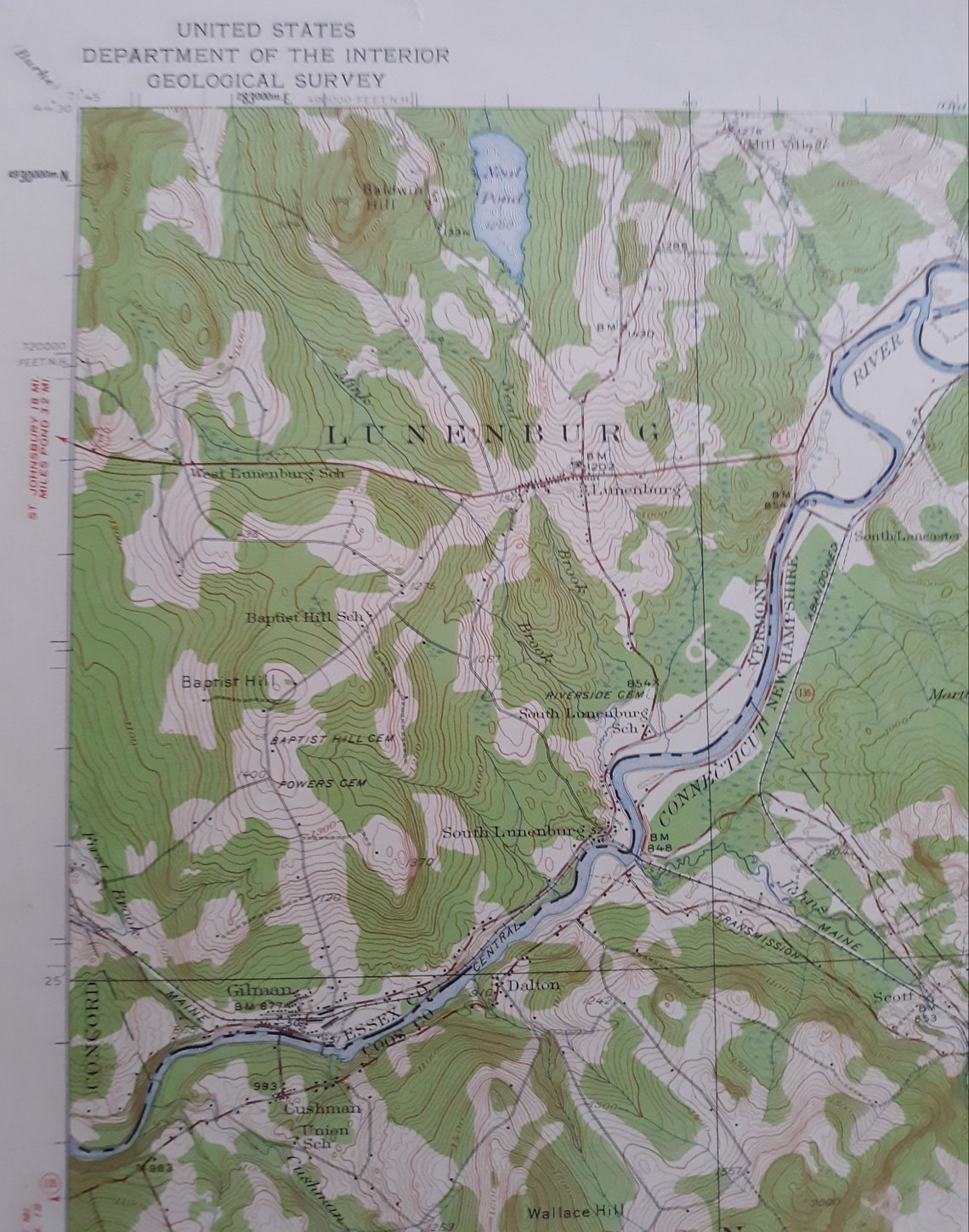 Antique Whitefield New Hampshire 1935 US Geological Survey | Etsy