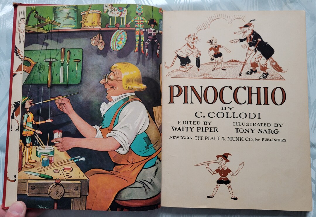 1940, Pinocchio, Children's Book, Geppetto, Jiminy Cricket, Folk Tale ...
