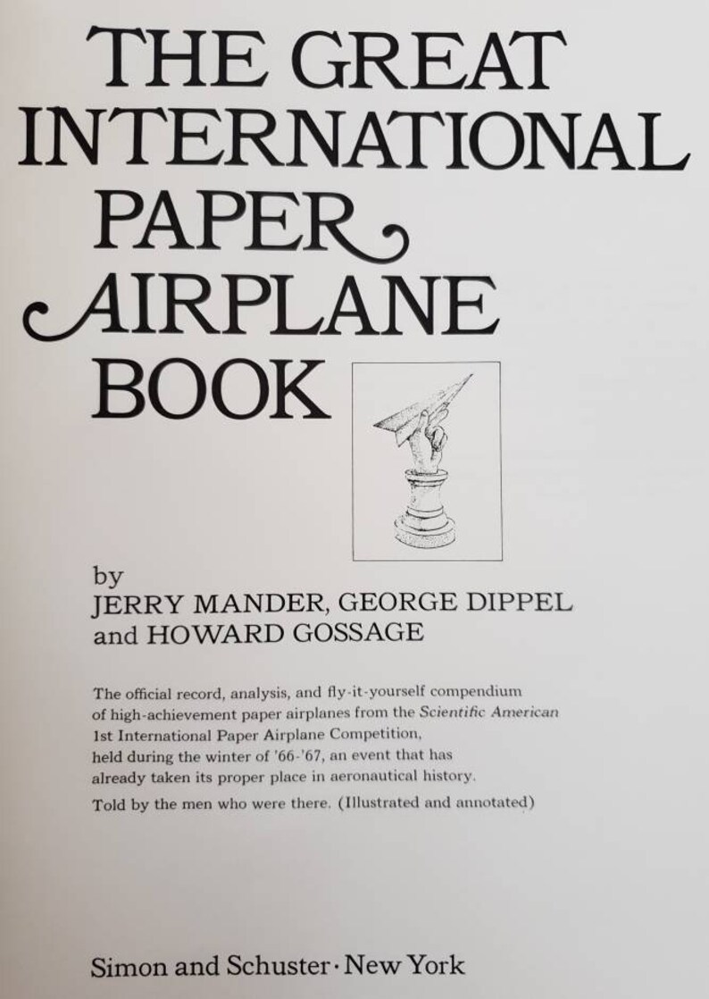 1967 the Great International Paper Airplane Book 20 - Etsy