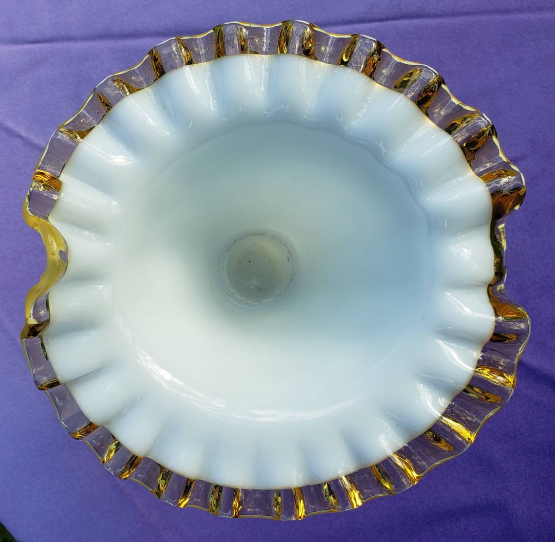 1960's Vintage Fenton Glass Gold Crest Cornucopia - Etsy