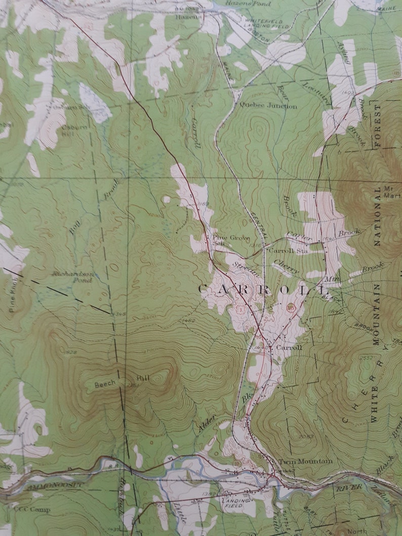 Antique Whitefield New Hampshire 1935 US Geological Survey - Etsy