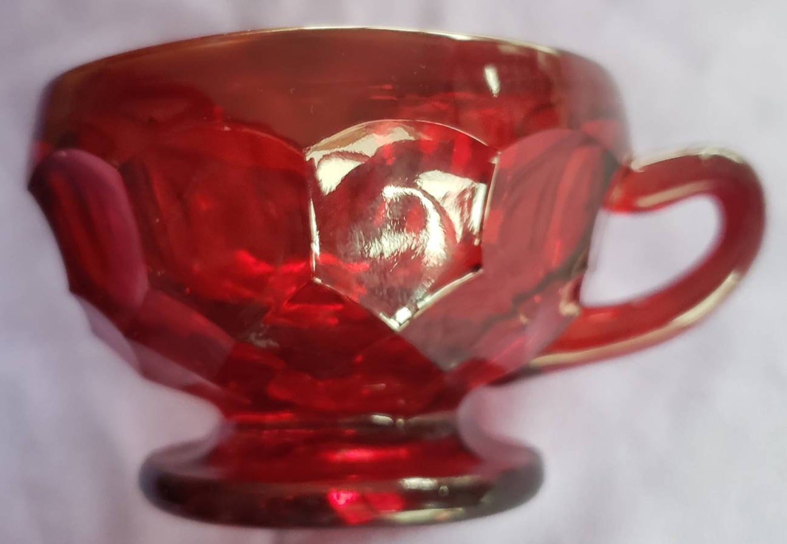 Vintage Fenton Ruby Red Georgian Honeycomb Handled Cup | Etsy