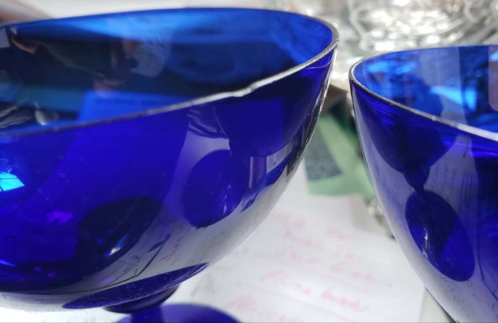 Par azul cobalto copa de champán copas sherbet copas | Etsy