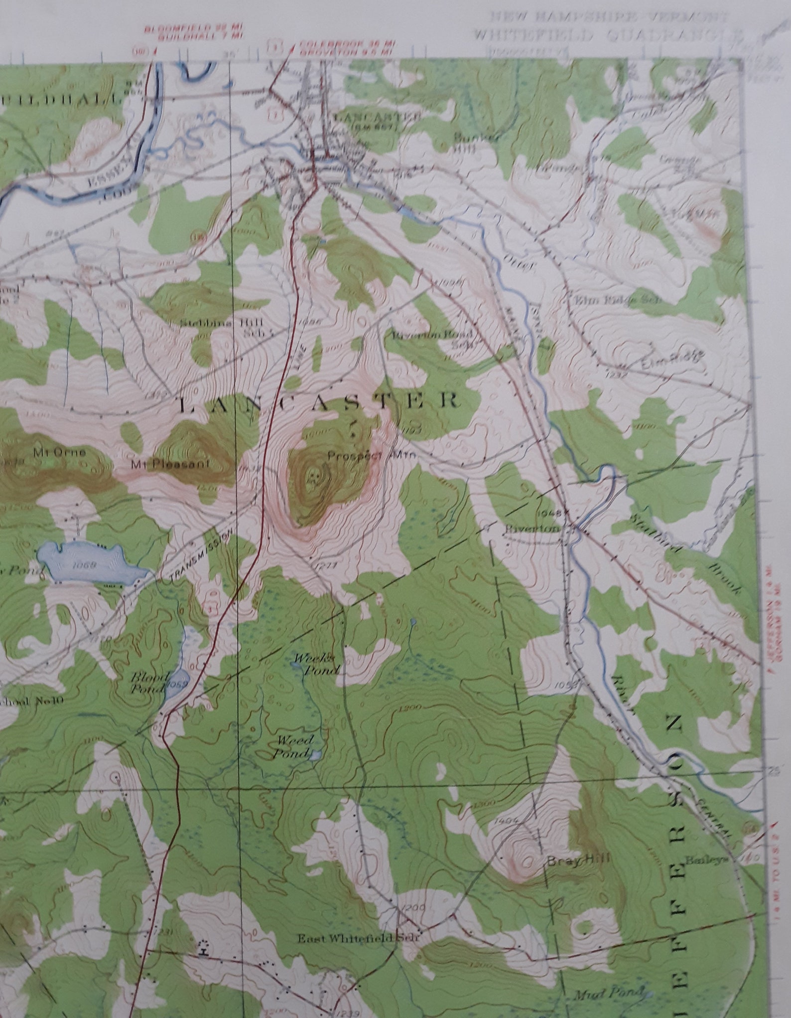 Antique Whitefield New Hampshire 1935 US Geological Survey - Etsy