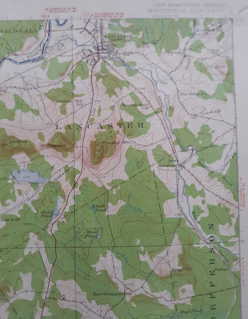 Antique Whitefield New Hampshire 1935 US Geological Survey - Etsy