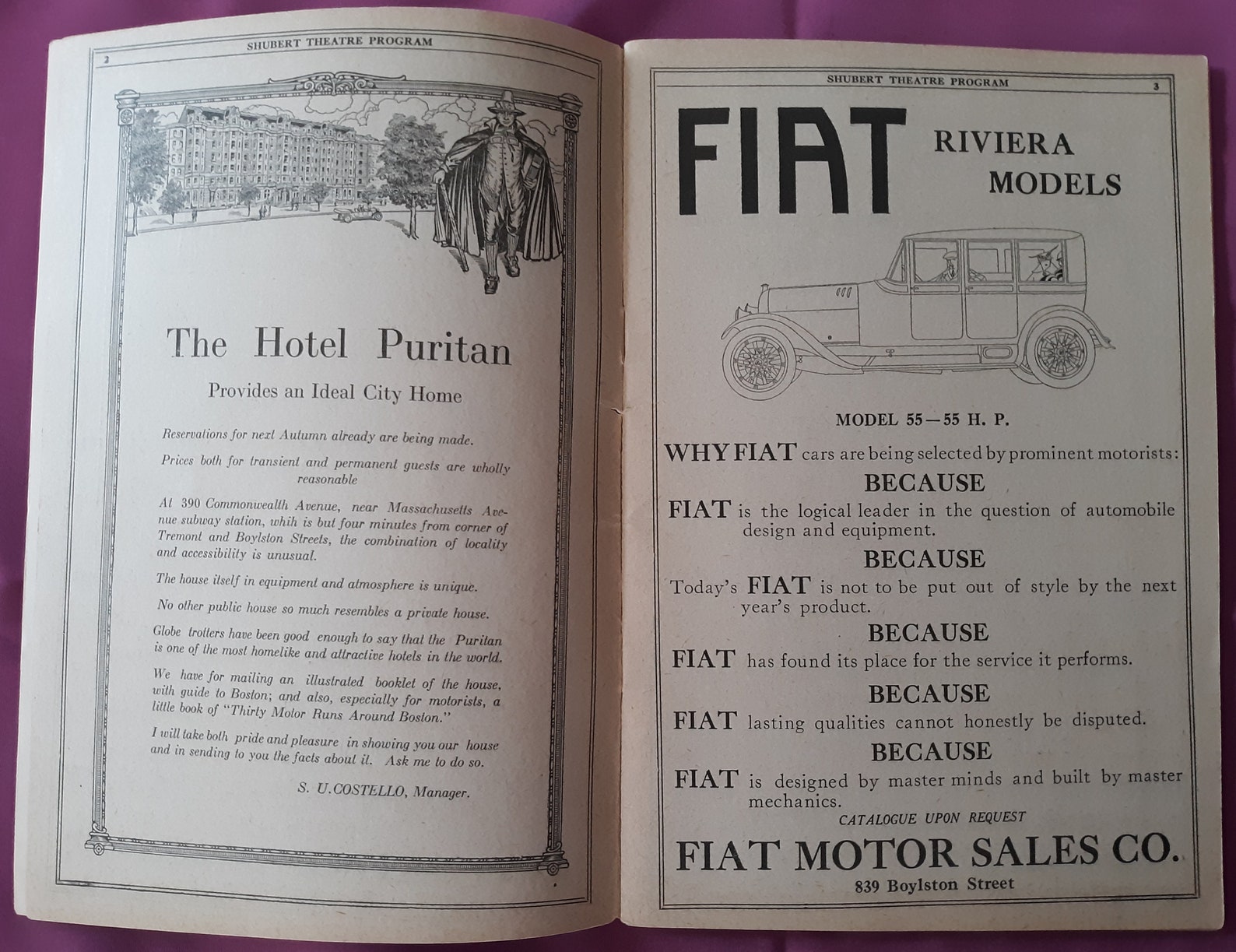 1916 Shubert Theatre Boston Program world of | Etsy