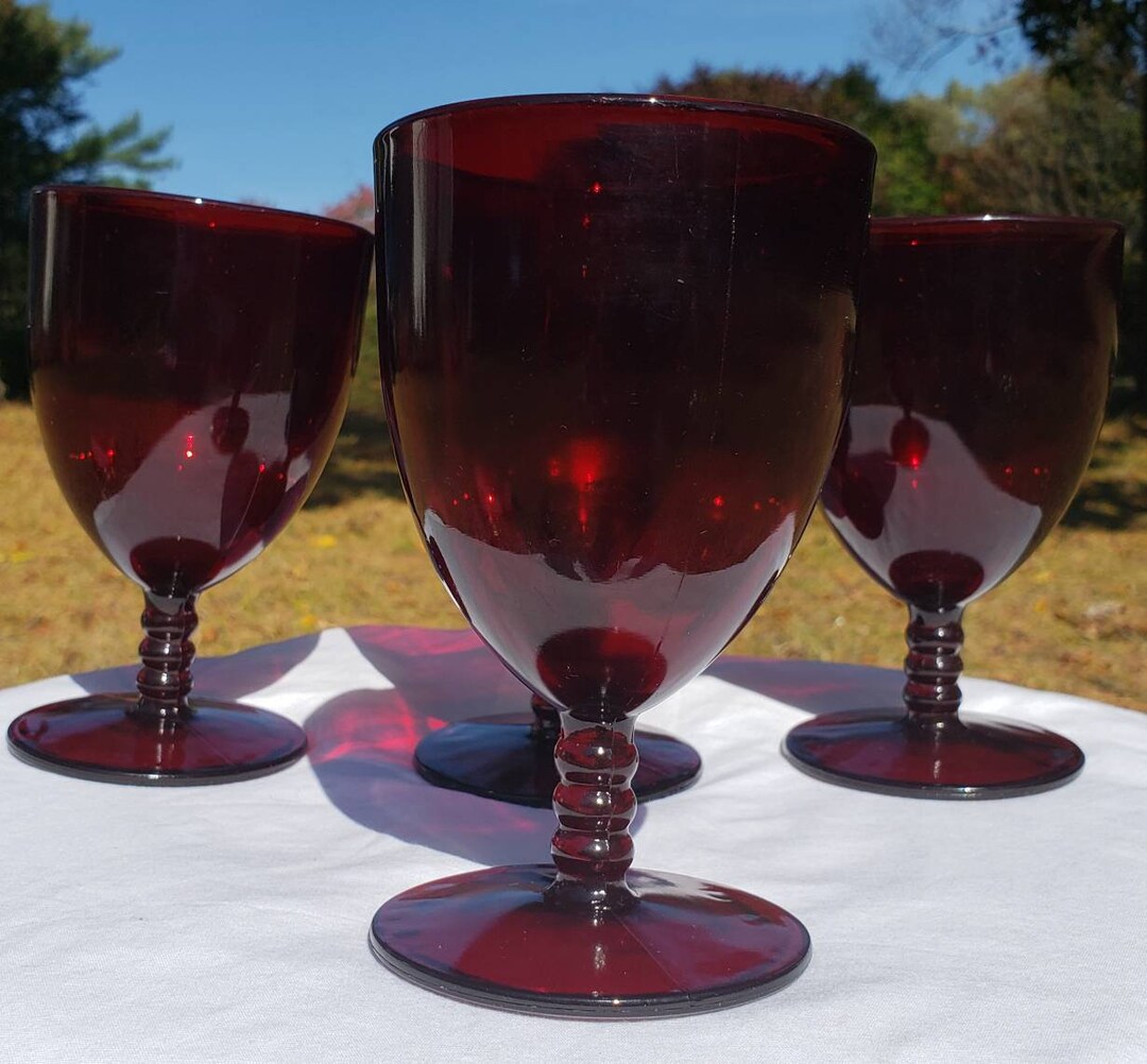 Monarch Royal Ruby Anchor Hocking Water Goblets Set of 4 - Etsy
