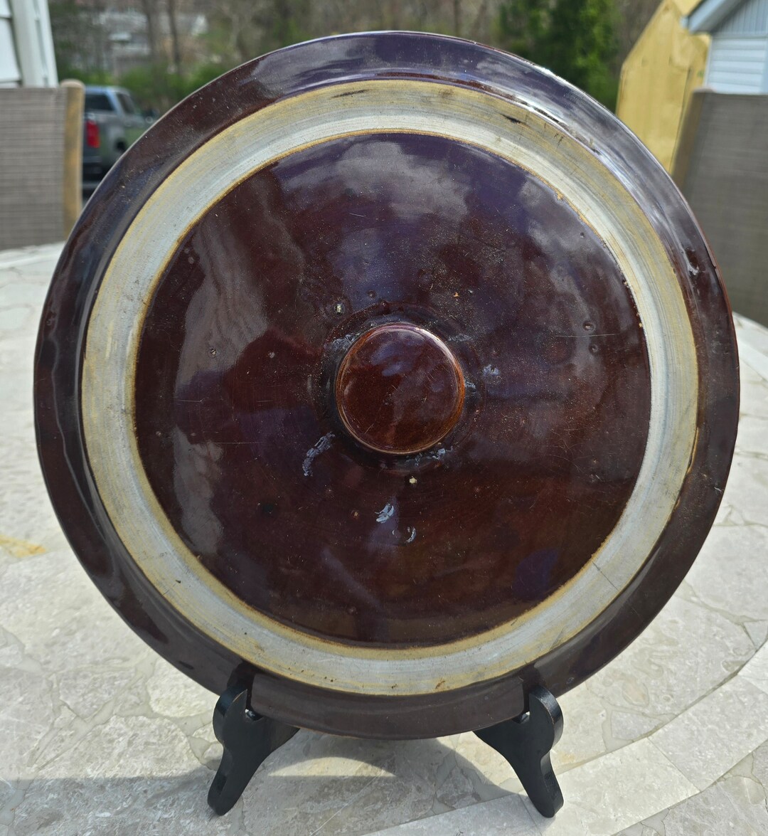 Vintage, Crock Cover, 6 Gallon, Crock Lid, Button Top, Replacement ...