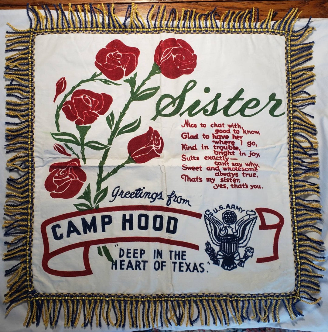 1960's, Vintage, US Army, Camp Hood, Fort Hood, Texas, Sister, Pillow ...