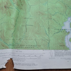 Antique Second Lake, New Hampshire 1927 US Geological Survey Map ...