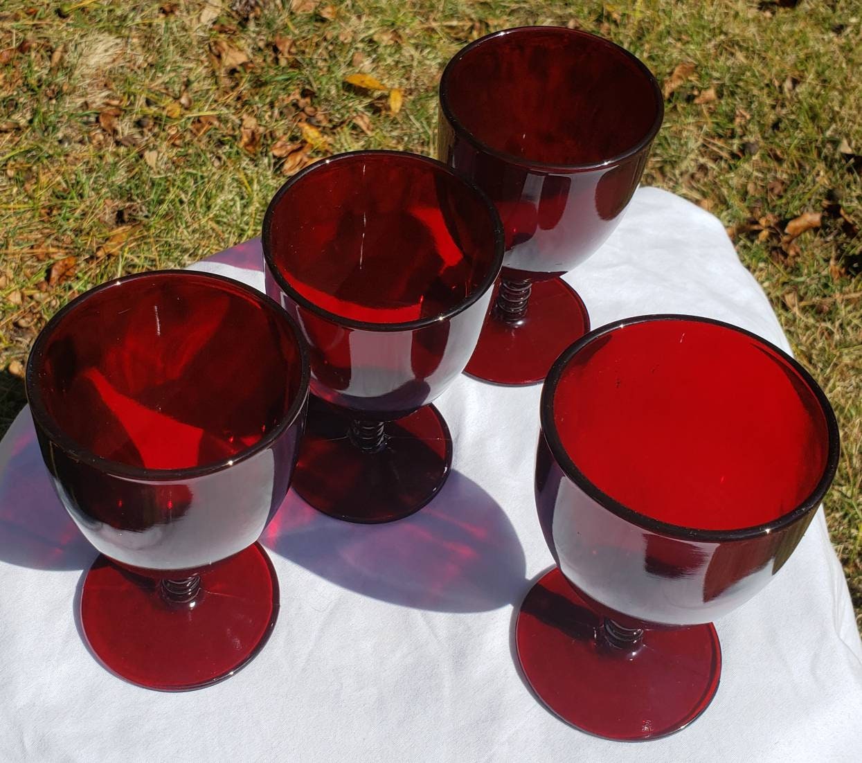 Monarch Royal Ruby Anchor Hocking Water Goblets Set of 4 - Etsy