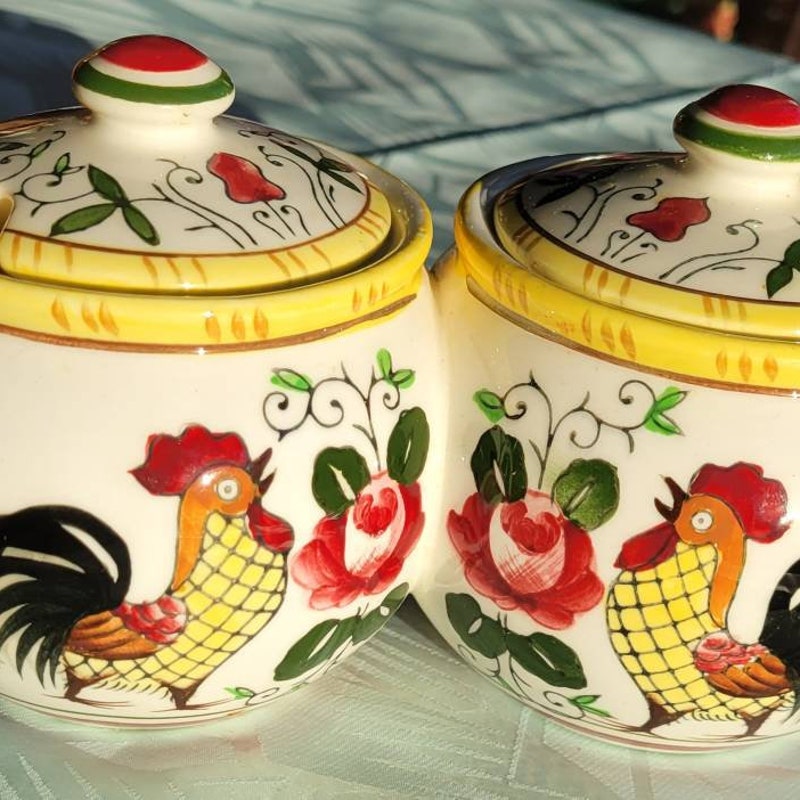 Rooster and Roses - Etsy