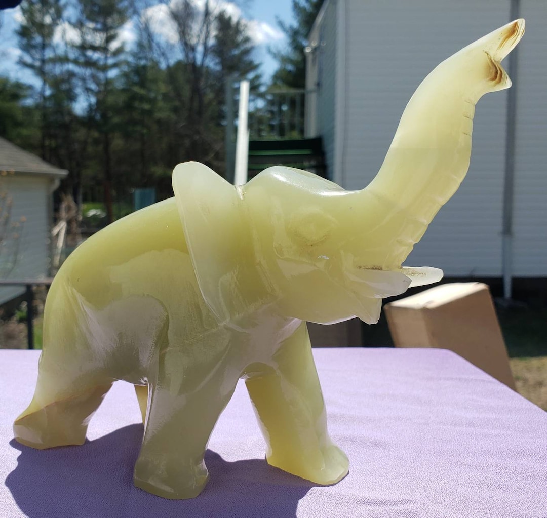 Vintage Jade Elephant Carving Sculpture Figurine Statue - Etsy