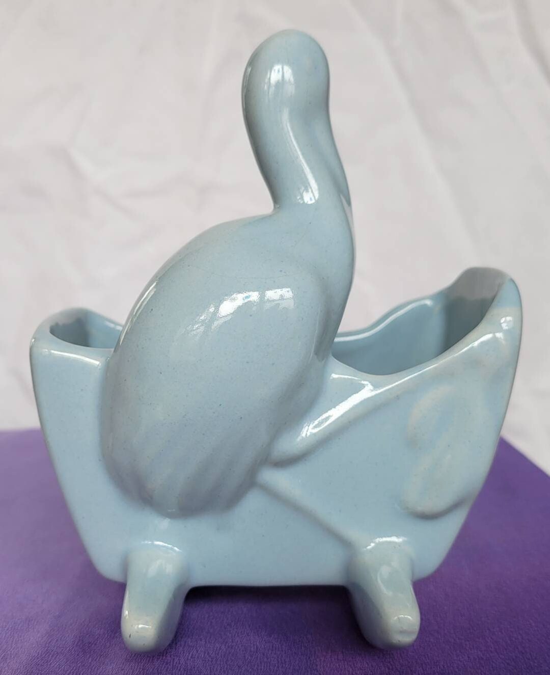Haeger, Stork, Atop, Rocking, Cradle, Maternity Gift, Baby Blue ...