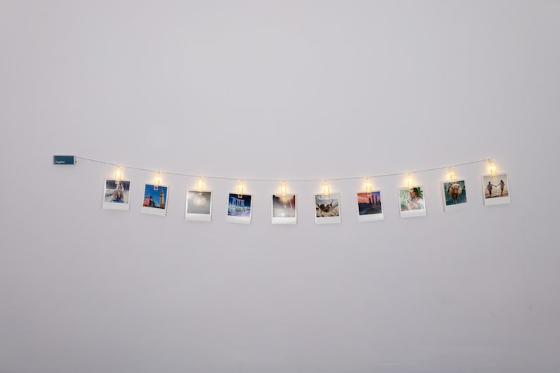 LED Clothes Peg Photo Hanger, Self Adhesive Battery Operated Display - Etsy