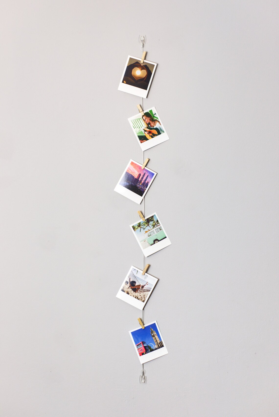 Vertical Cable Photo Display, Room Decor Clothespeg Picture Hanger ...