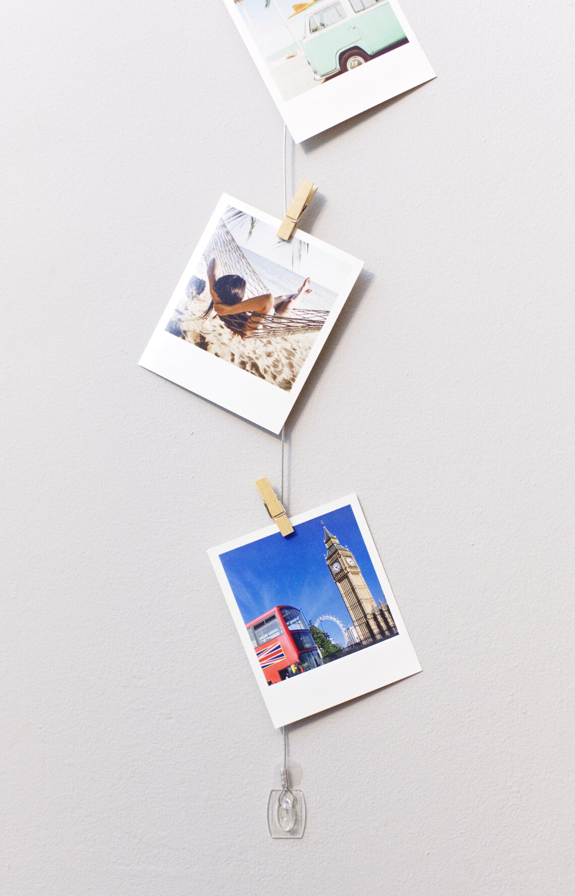 Vertical Cable Photo Display, Room Decor Clothespeg Picture Hanger ...