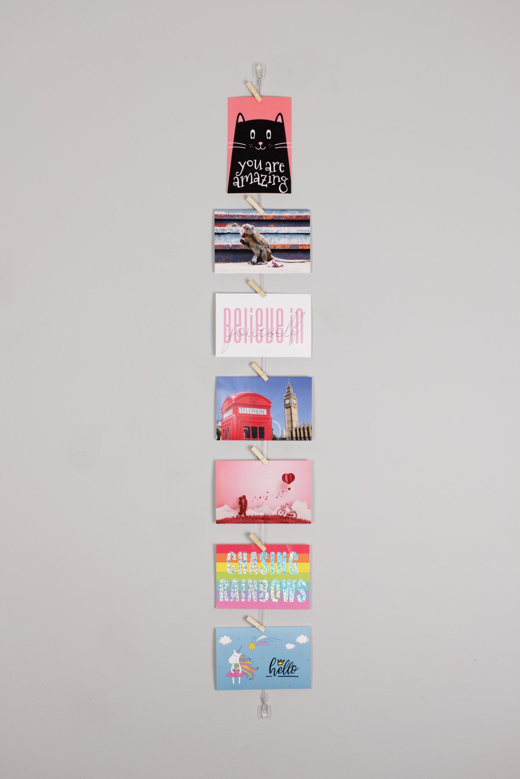 Vertical Cable Photo Display, Home Decor Clothespeg Picture Hanger ...