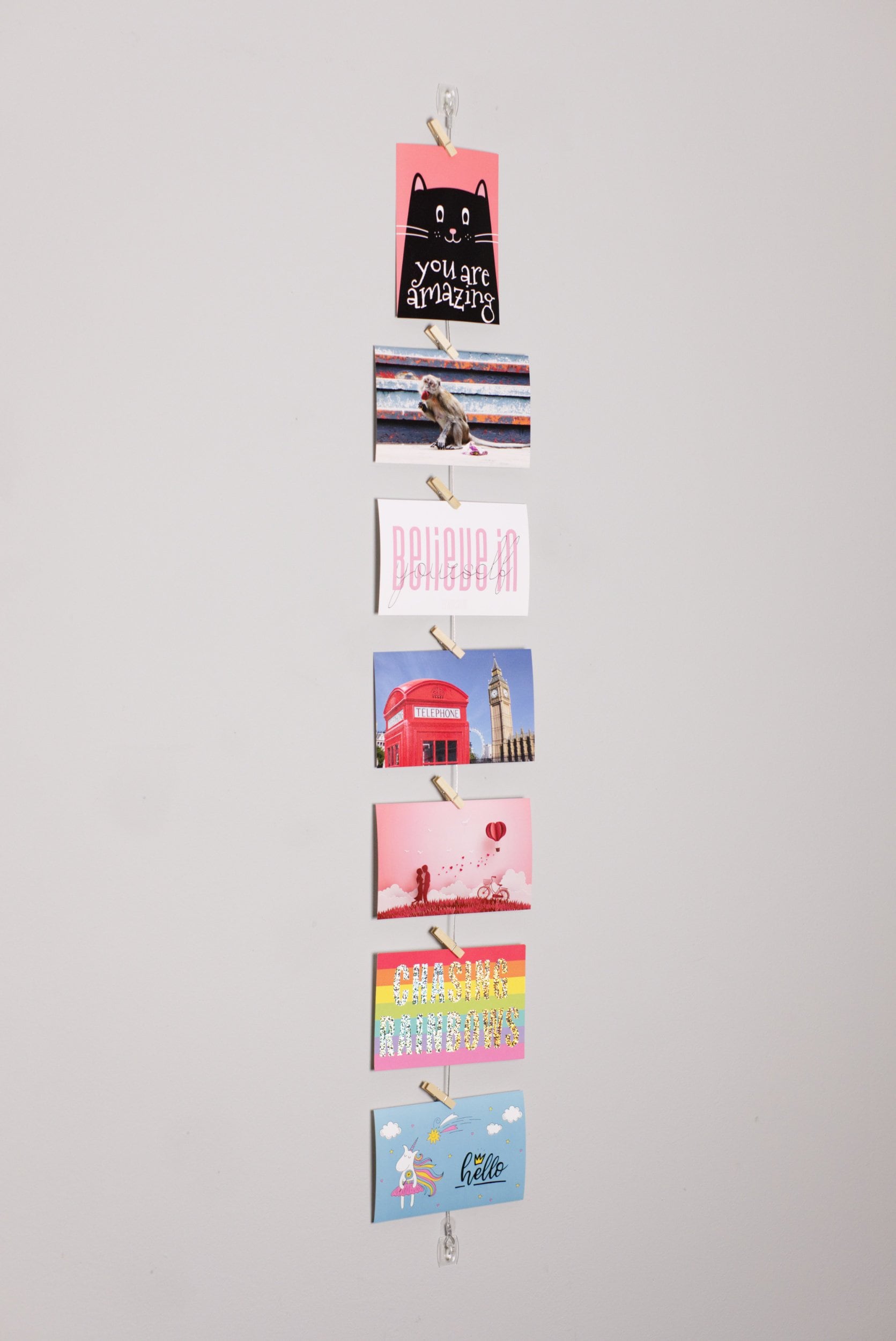 Vertical Cable Photo Display, Home Decor Clothespeg Picture Hanger ...