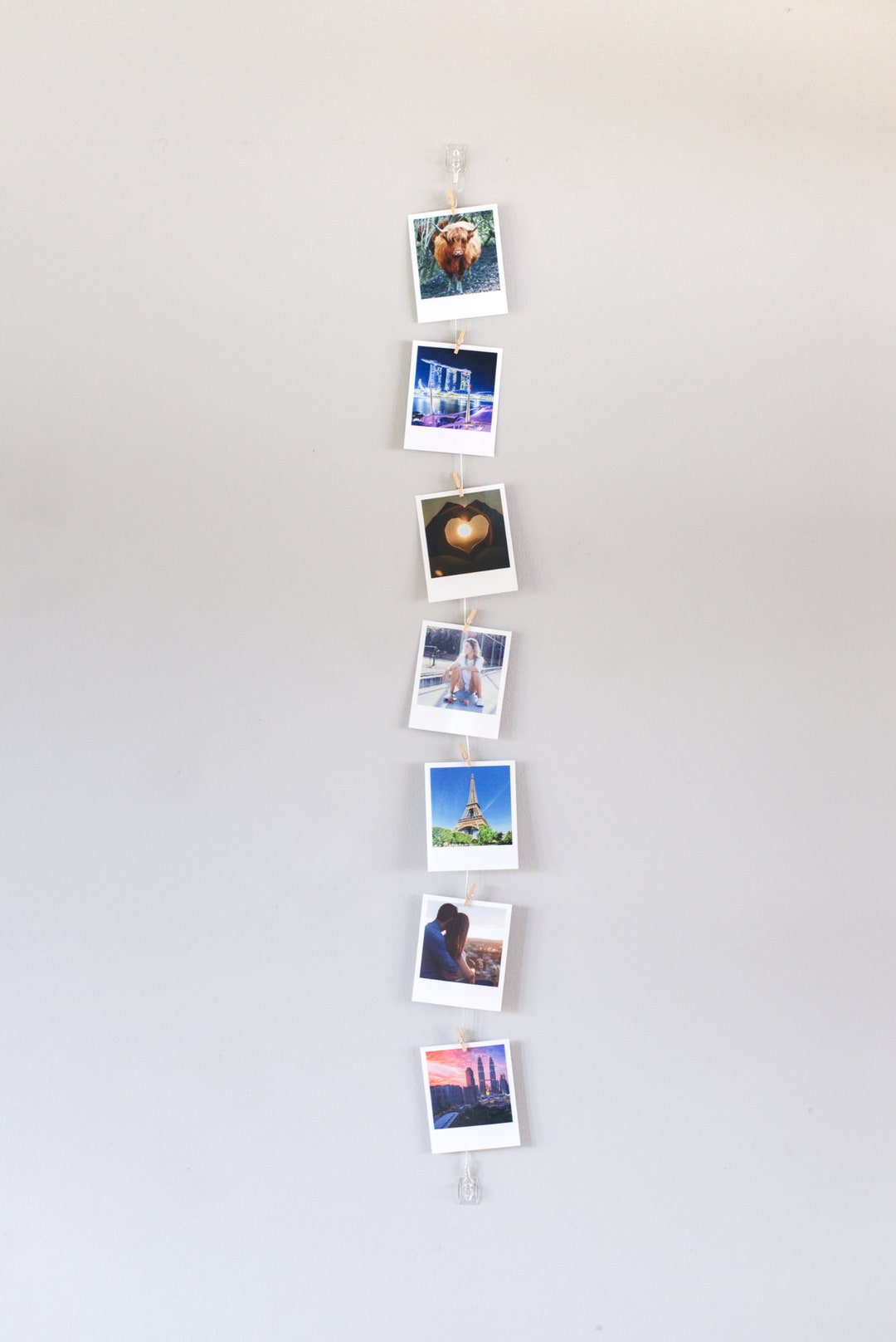 Vertical Cable Photo Display, Room Decor Clothespeg Wire Picture Hanger ...