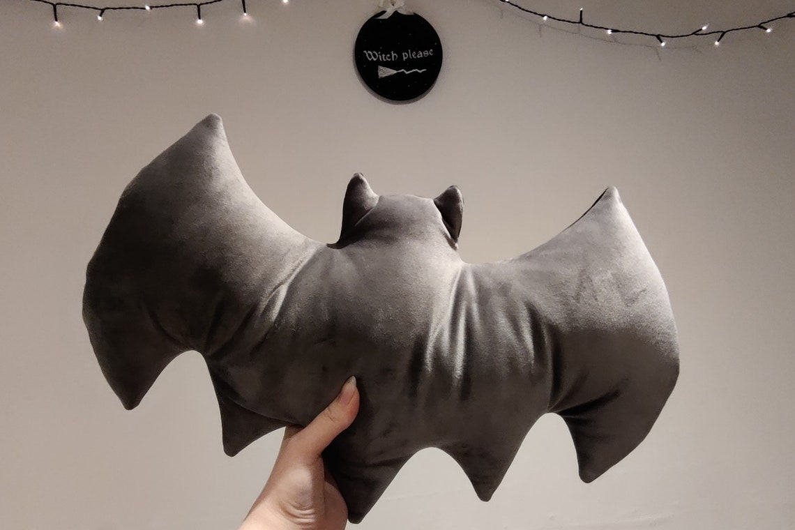 Velvet Bat Shaped Decorative Pillow Handmade Halloween | Etsy