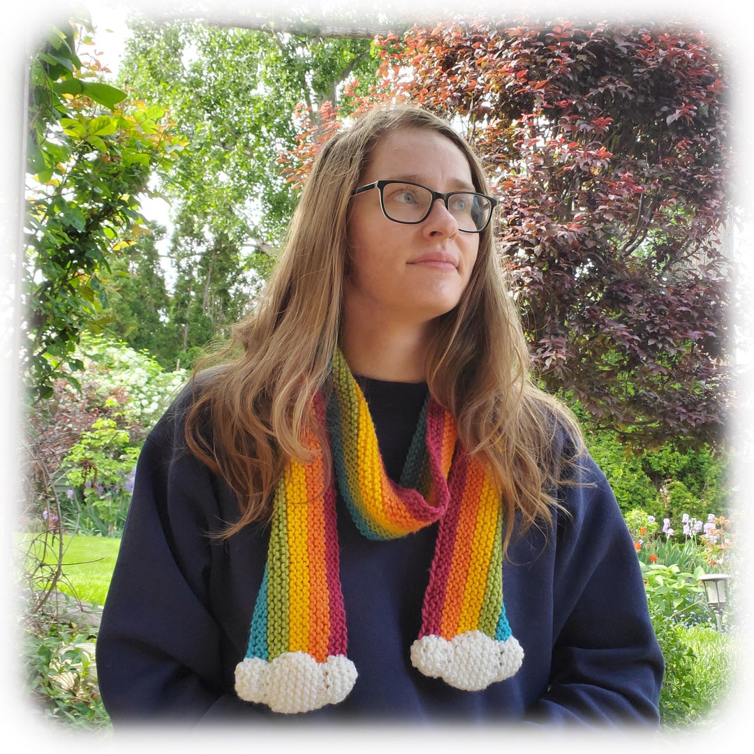 Rainbow Clouds Scarf Knitting Pattern - Etsy