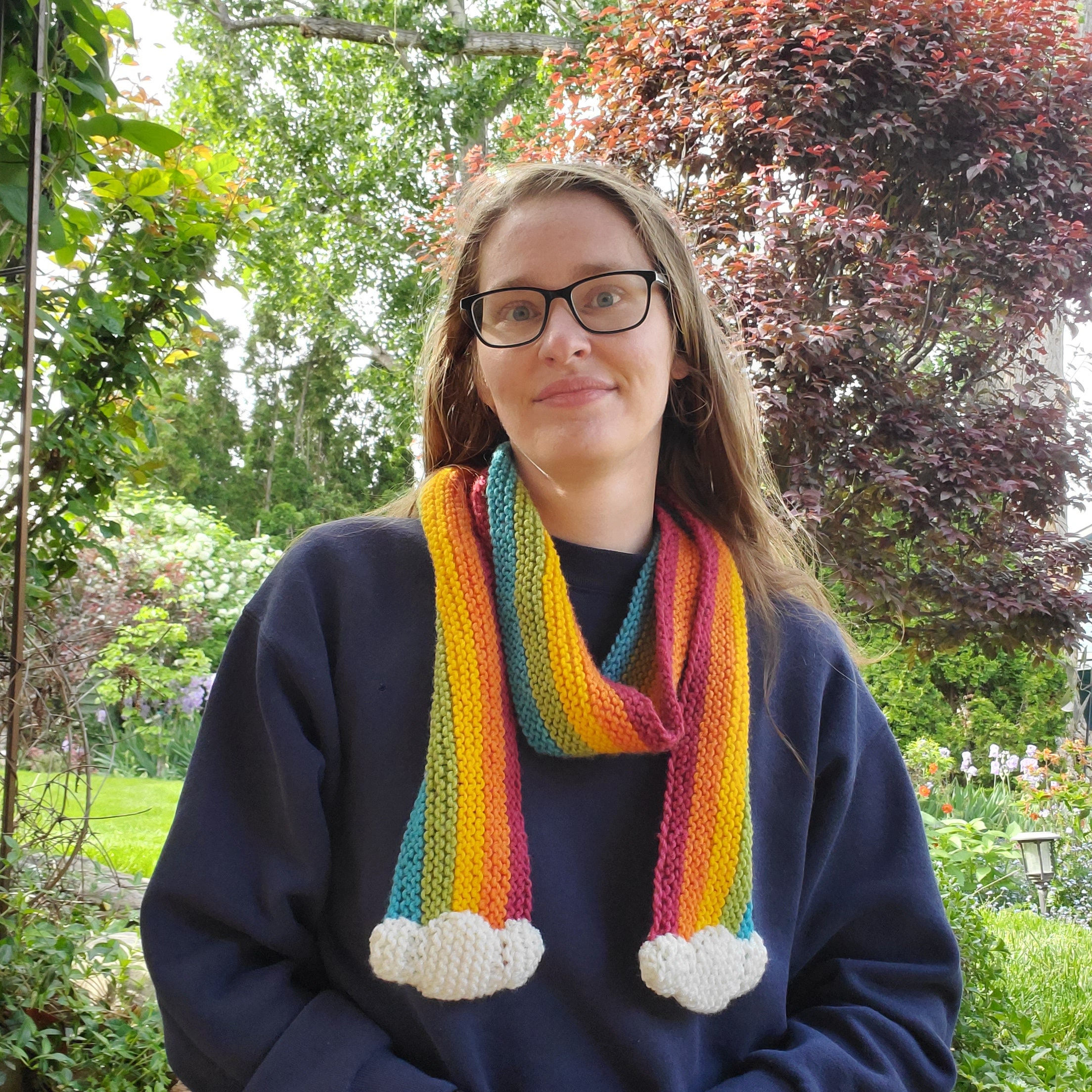 Rainbow Clouds Scarf Knitting Pattern - Etsy