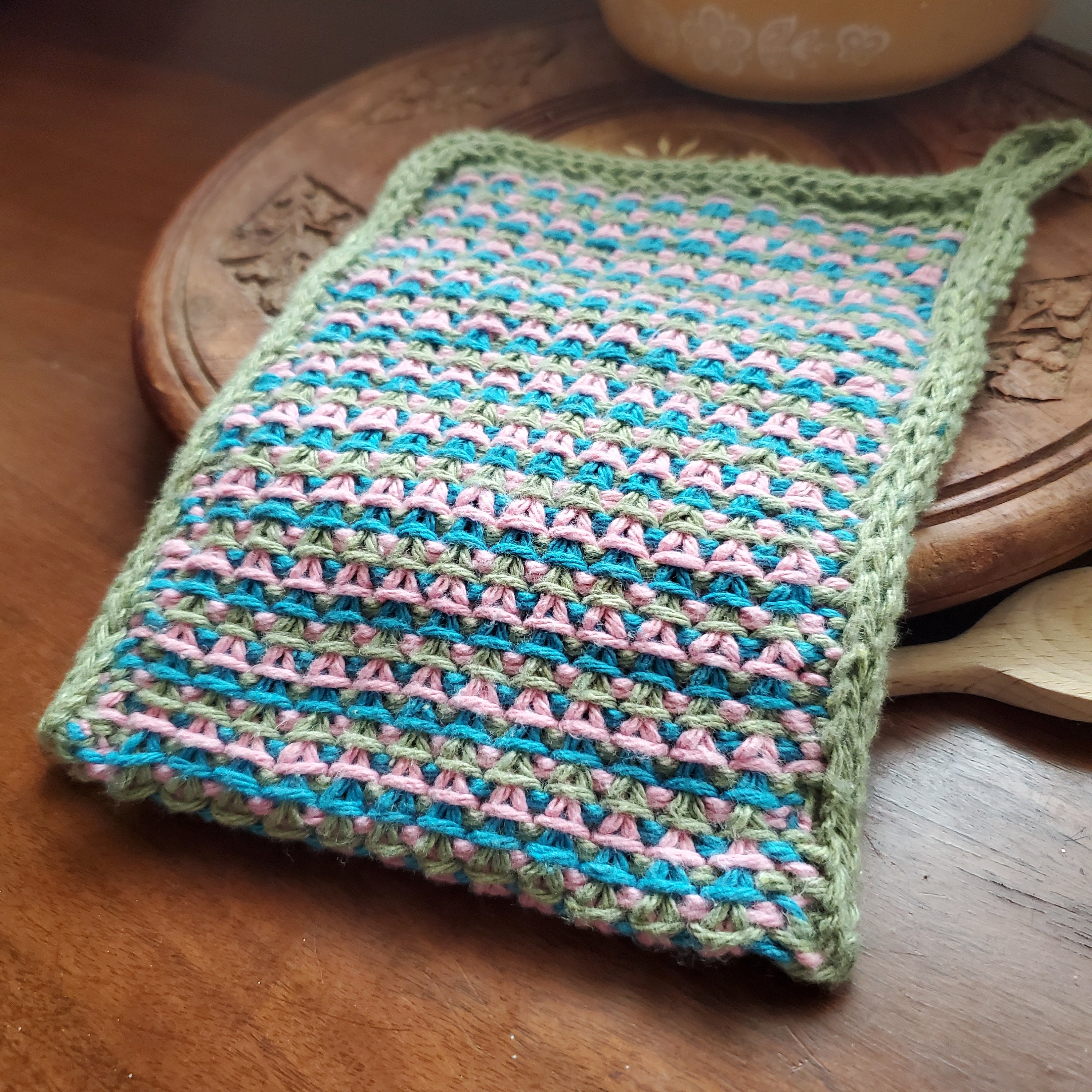Three Color Linen Stitch Oven Mitt Knitting Pattern - Etsy