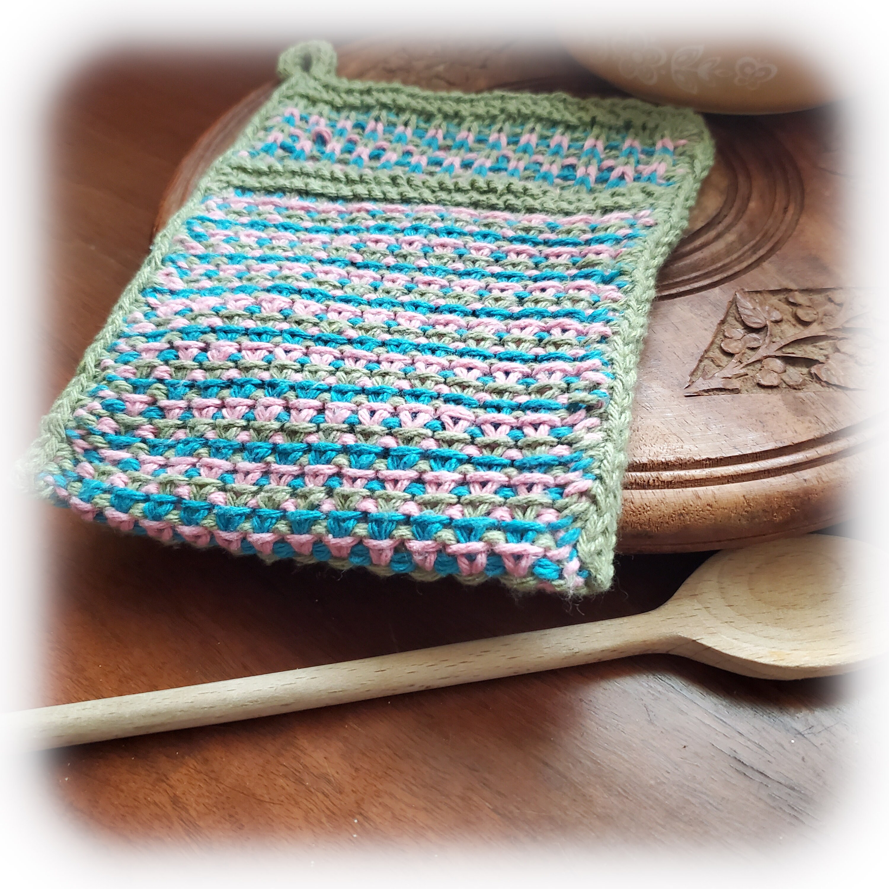 Three Color Linen Stitch Oven Mitt Knitting Pattern - Etsy