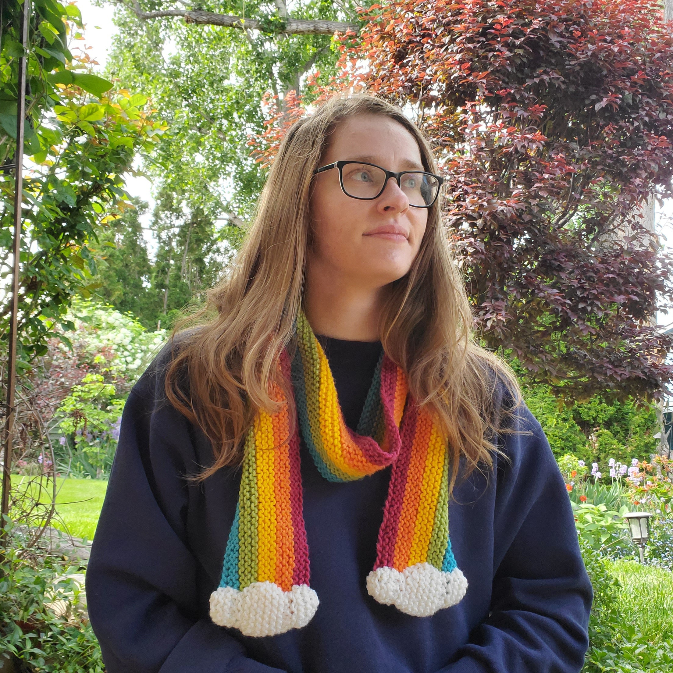Rainbow Clouds Scarf Knitting Pattern - Etsy