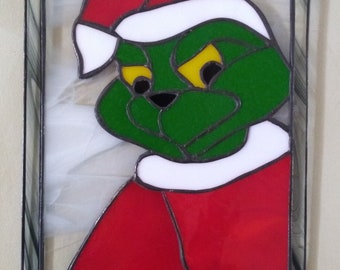 Stained Glass Grinch Window Decor, Grinch Suncatcher,christmas ...