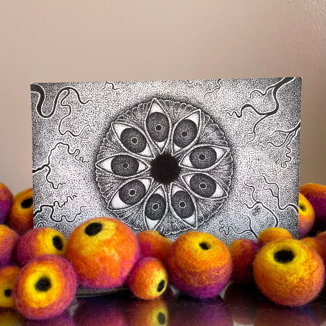 The Nine-eyed Donut Original Ink Drawing - Etsy