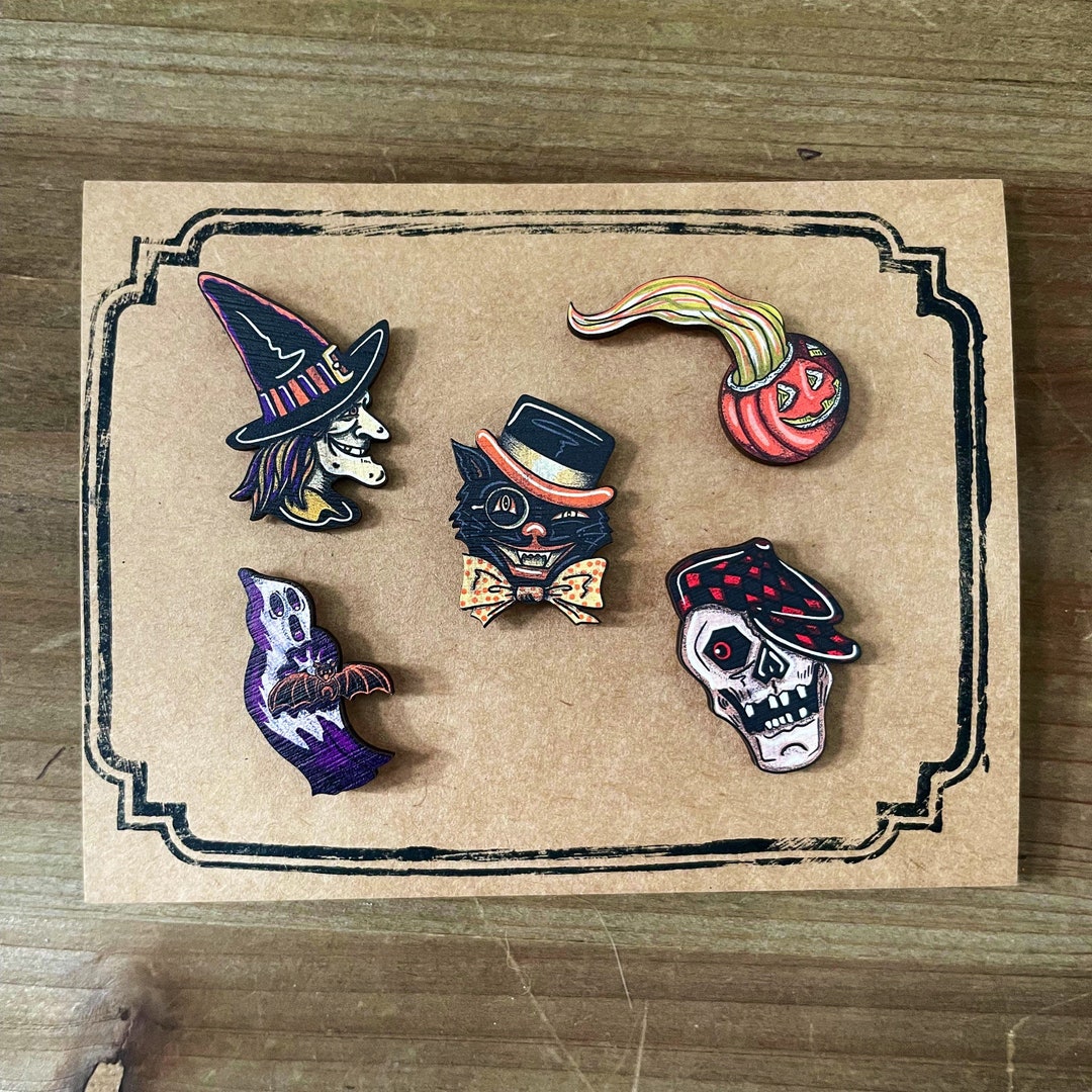 Vintage Halloween Pin Set - Etsy