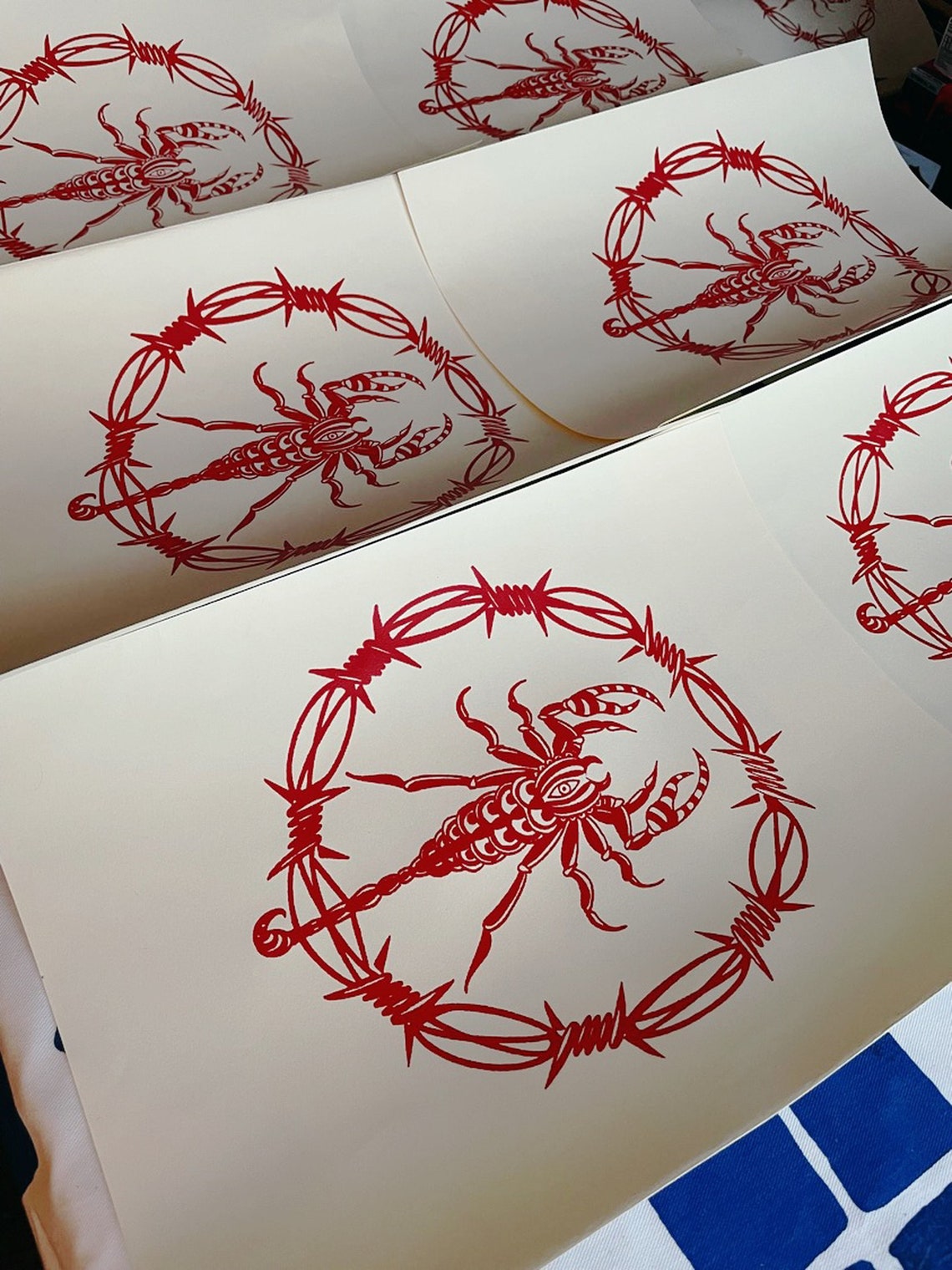 Screen Printed Scorpion Art Print | Etsy