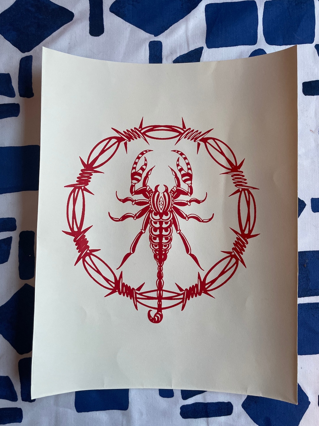 Screen Printed Scorpion Art Print - Etsy