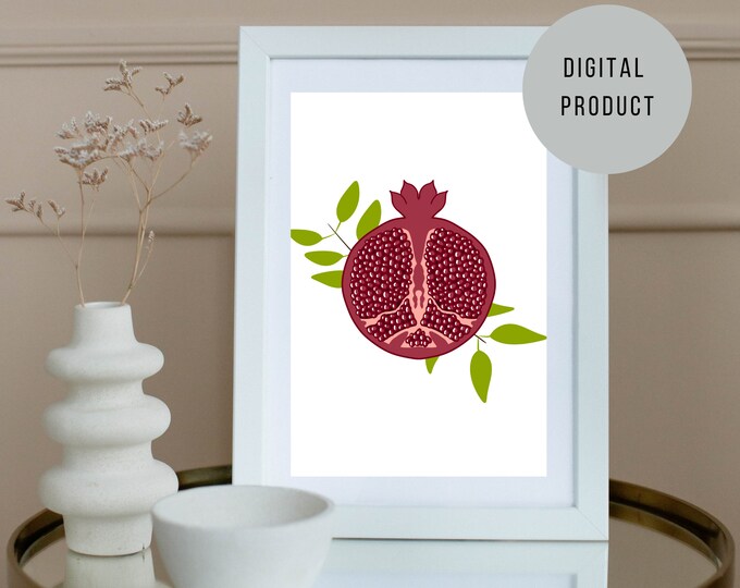 POMEGRANATE // Abstract Poster, 8x10, 10x10, 18x24, Minimalist Art ...