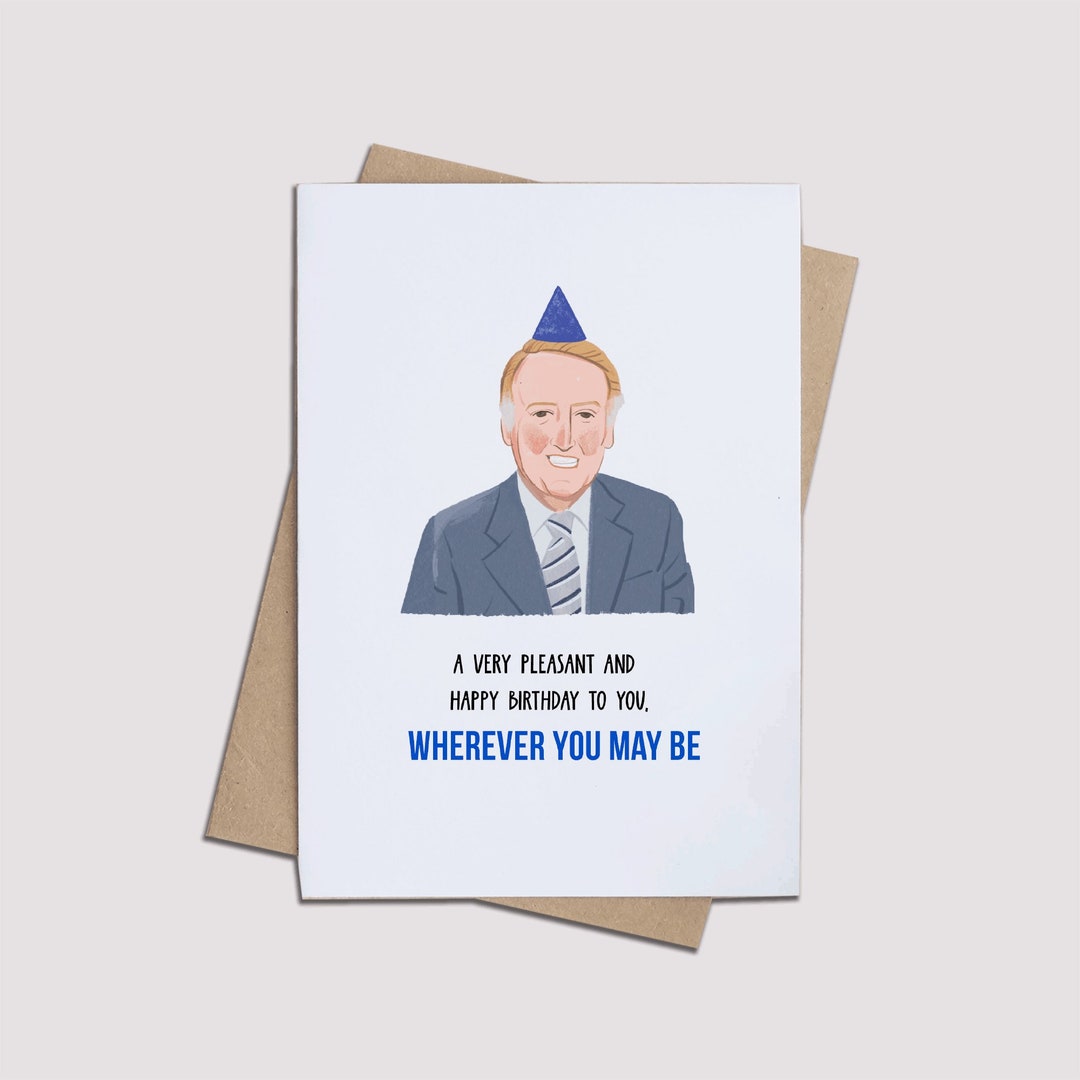 Vin Scully Birthday Celebration Card - Etsy