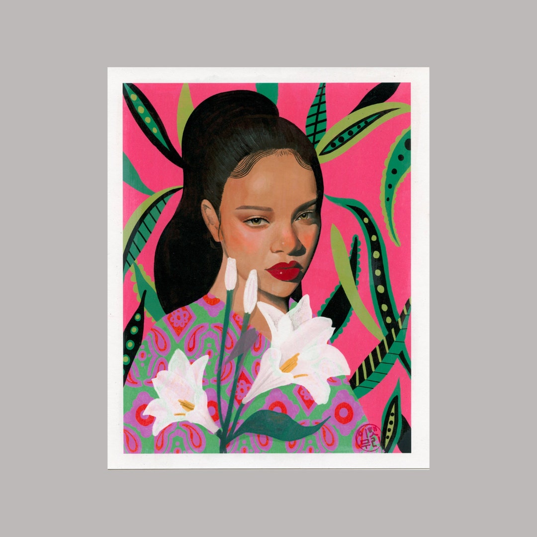 Rihanna Art Print Riri Fan Art Full Color Illustration - Etsy