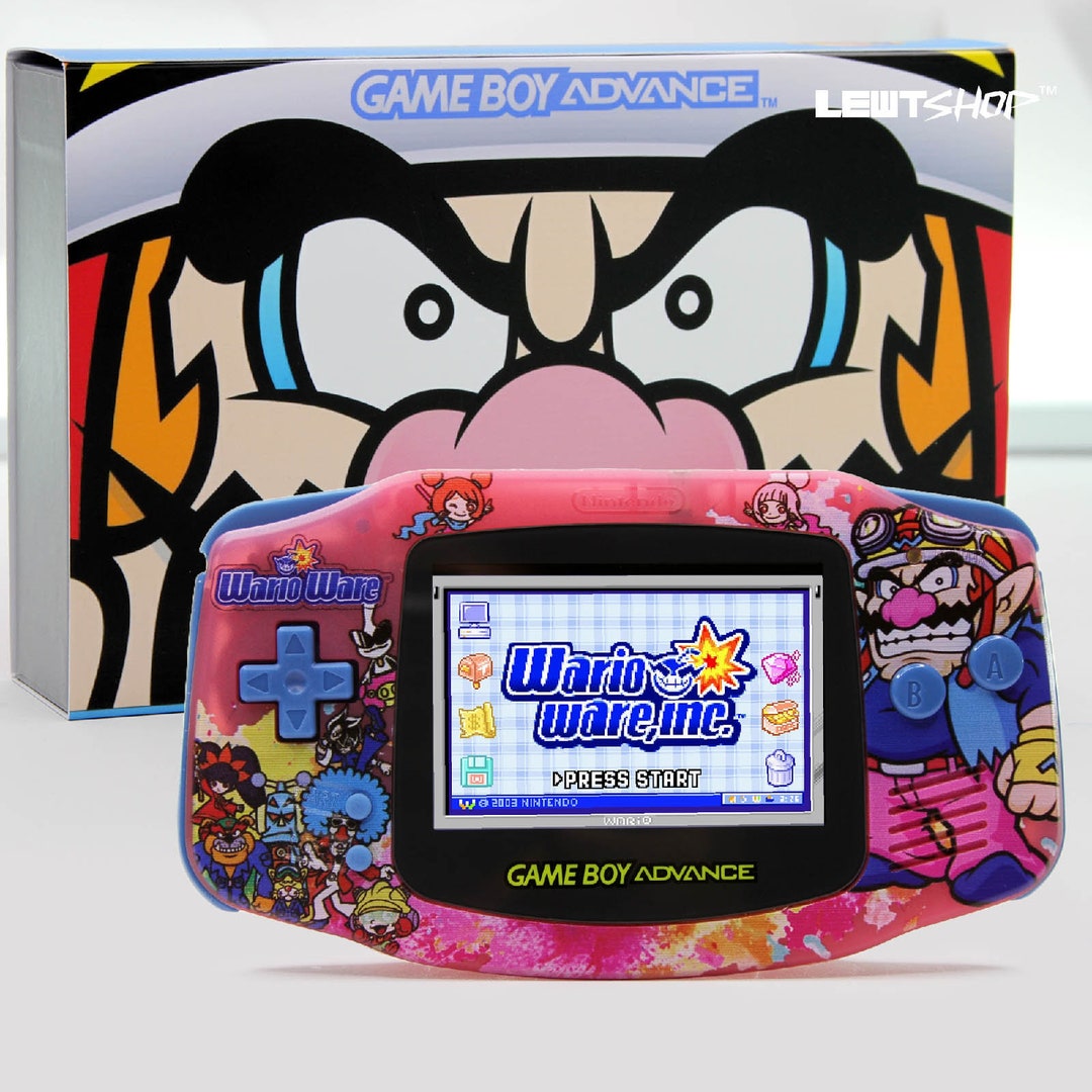 Wario Ware Game Boy Advance With Funnyplaying V3 IPS Screen Mod Gba Agb ...